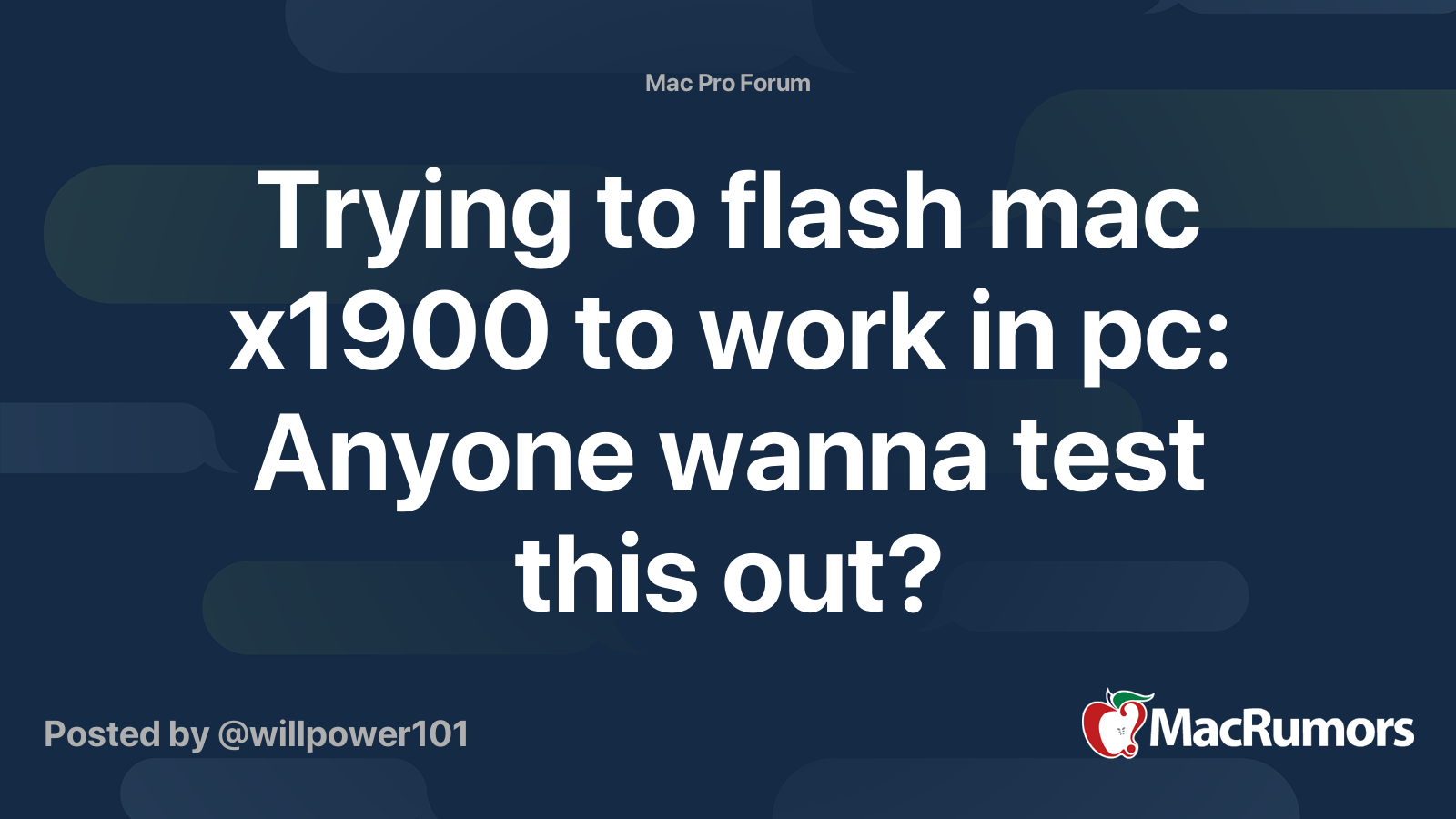 Trying to flash mac x1900 to work in pc: Anyone wanna test this out ...