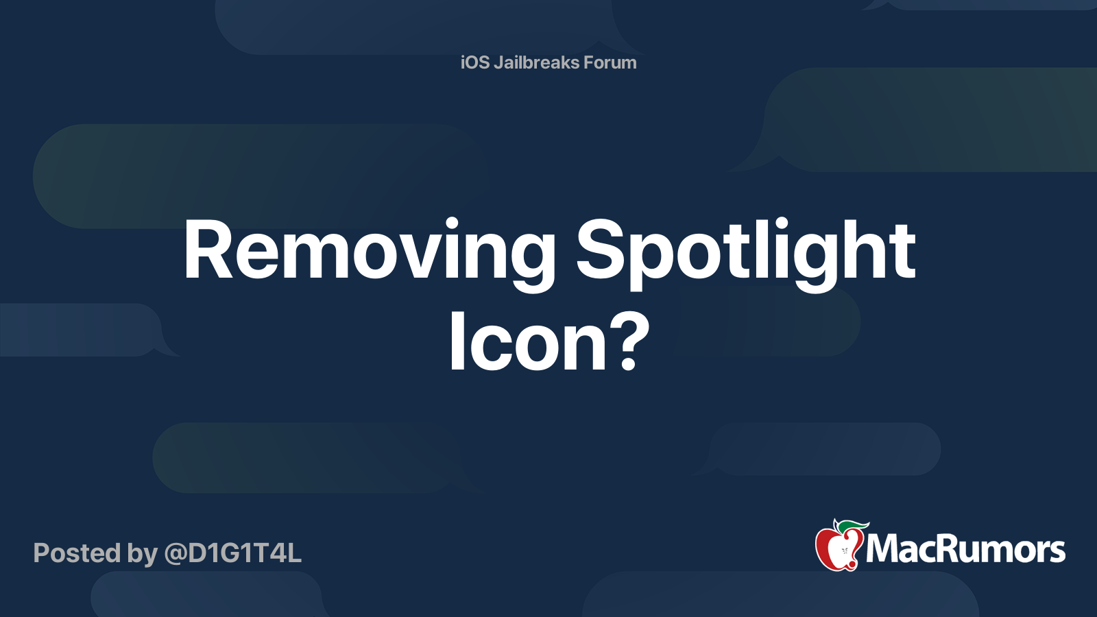 Removing Spotlight Icon? | MacRumors Forums