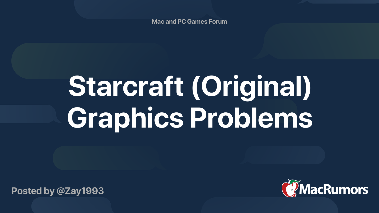 Starcraft (Original) Graphics Problems | MacRumors Forums