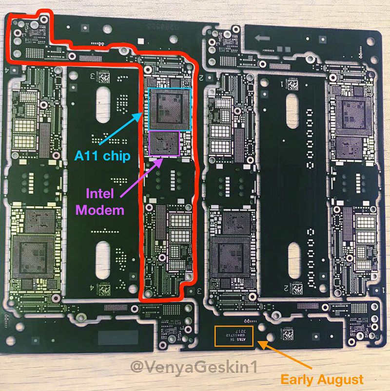iPhone 7s Plus Bare Logic Board Surfaces With A11 Chip and Intel Modem ...