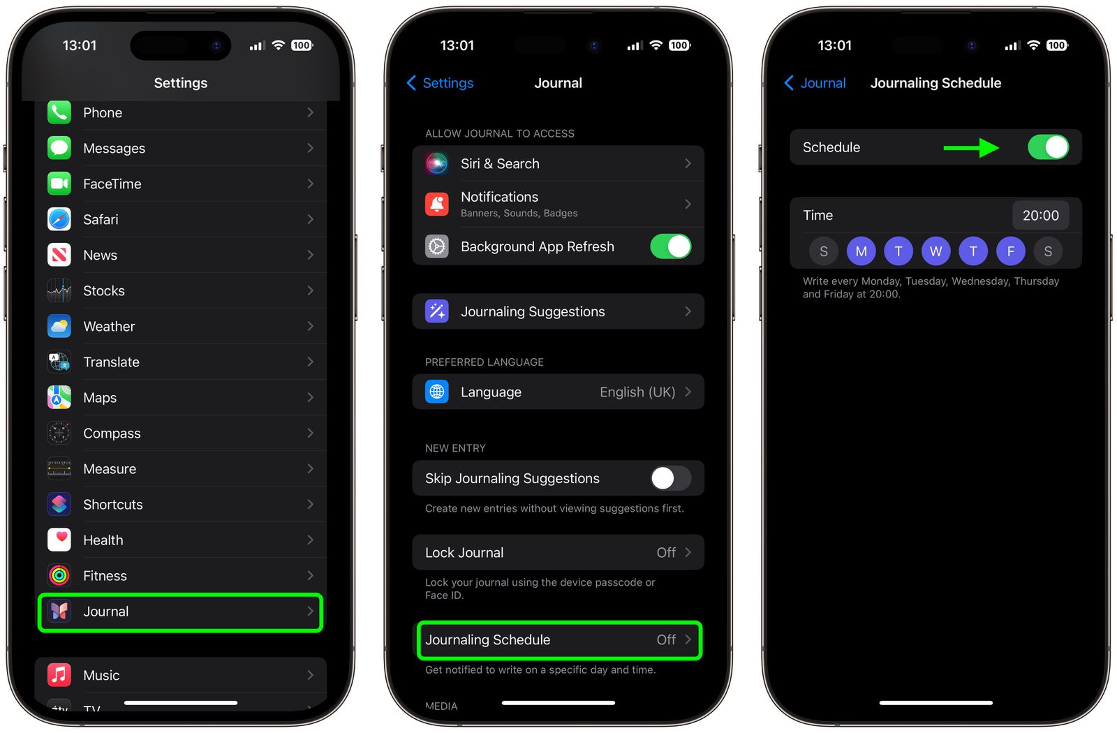 iOS 17.2: How to Set a Journaling Schedule on iPhone - MacRumors