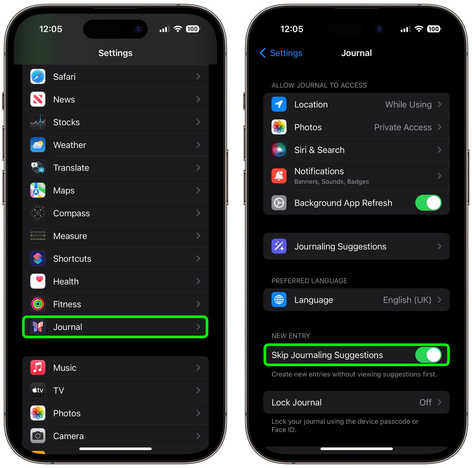 Disable Journaling Suggestions in iPhone Journal App - MacRumors