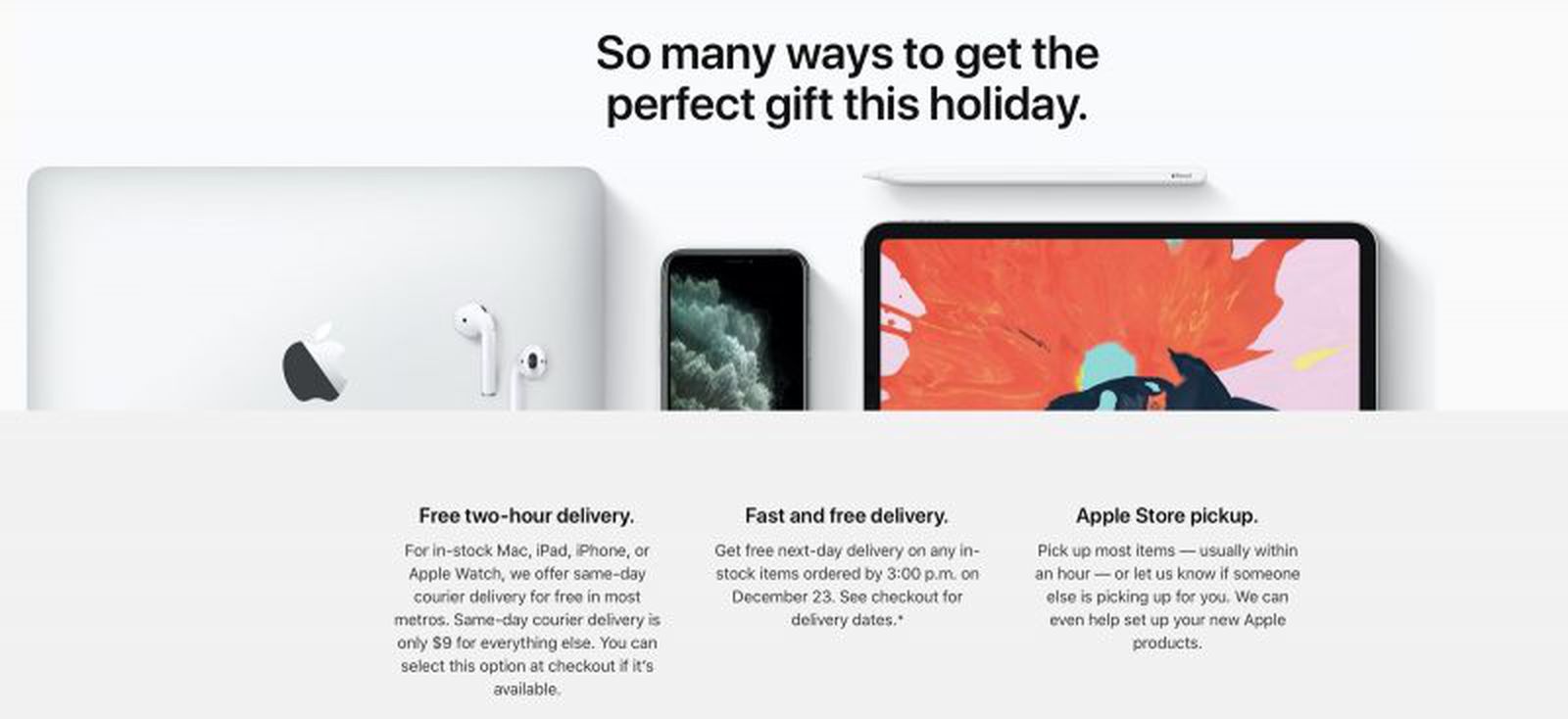 Apple Upgrades Holiday Shipping, Offers Free Next-Day Delivery and Free ...