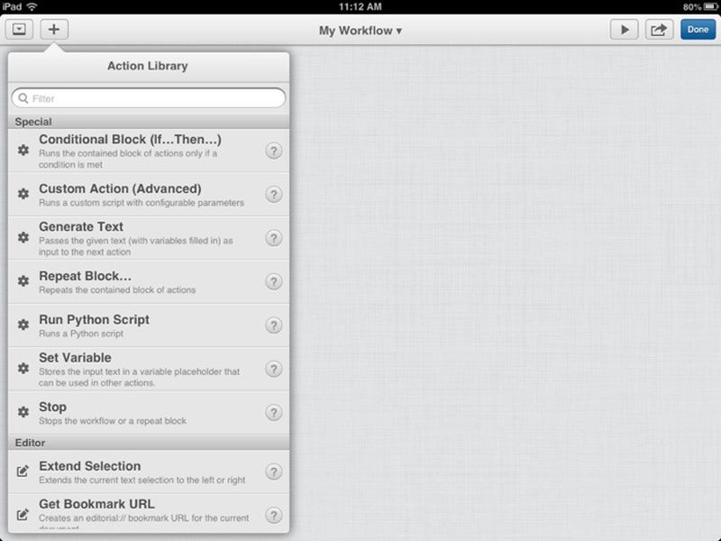 Markdown Text Editor 'Editorial' Launches for iPad with Workflow Automation Features - MacRumors