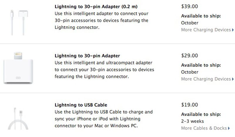 Availability of Apple's Lightning Adapters and Cables Slipping [Updated ...