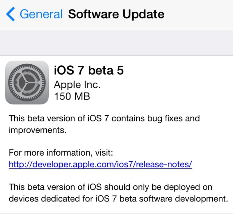 Apple Seeds iOS 7 Beta 5 to Developers - MacRumors