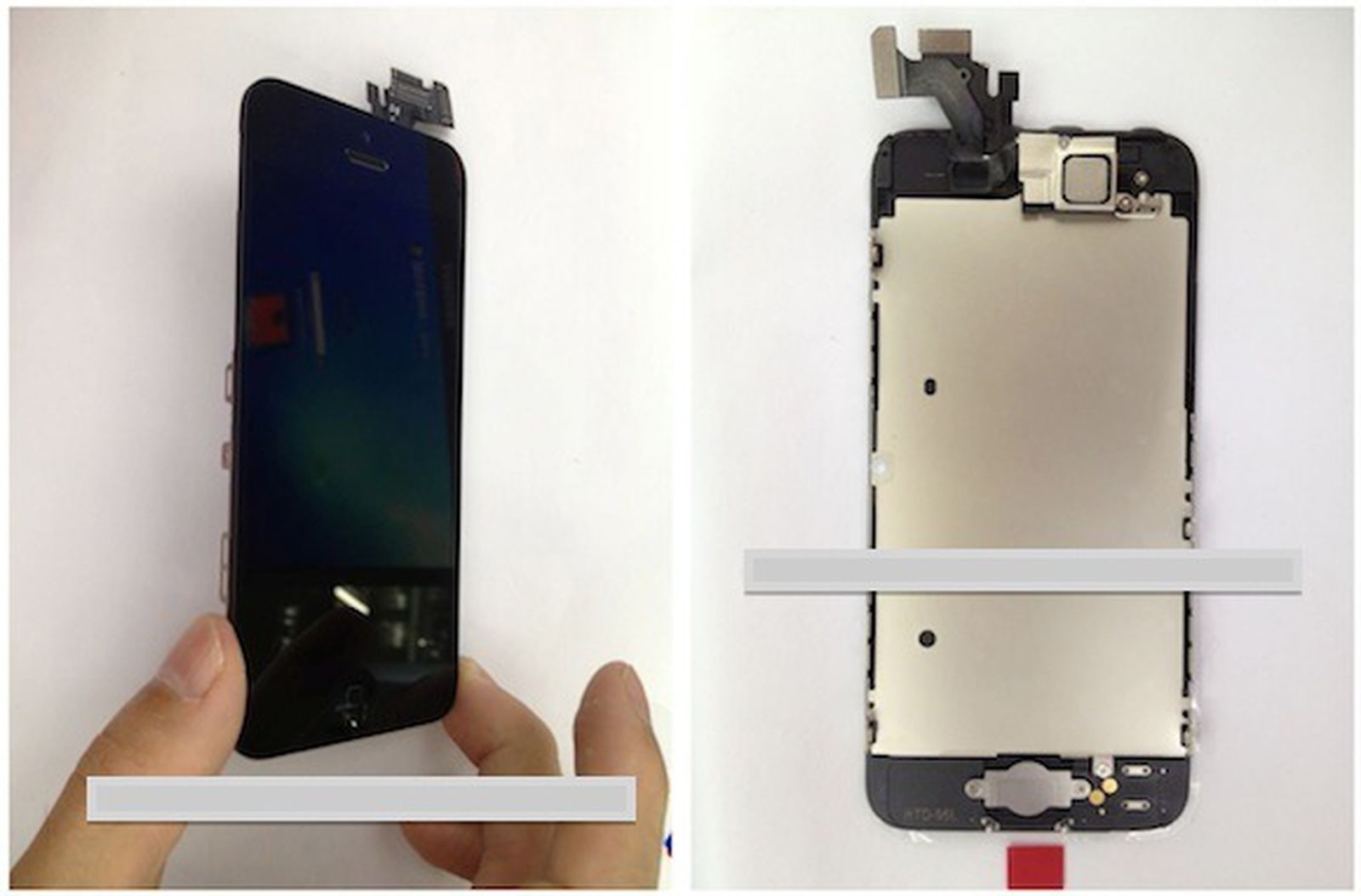 Photos of Assembled 'iPhone 5' Front Panel with Home Button, Front ...