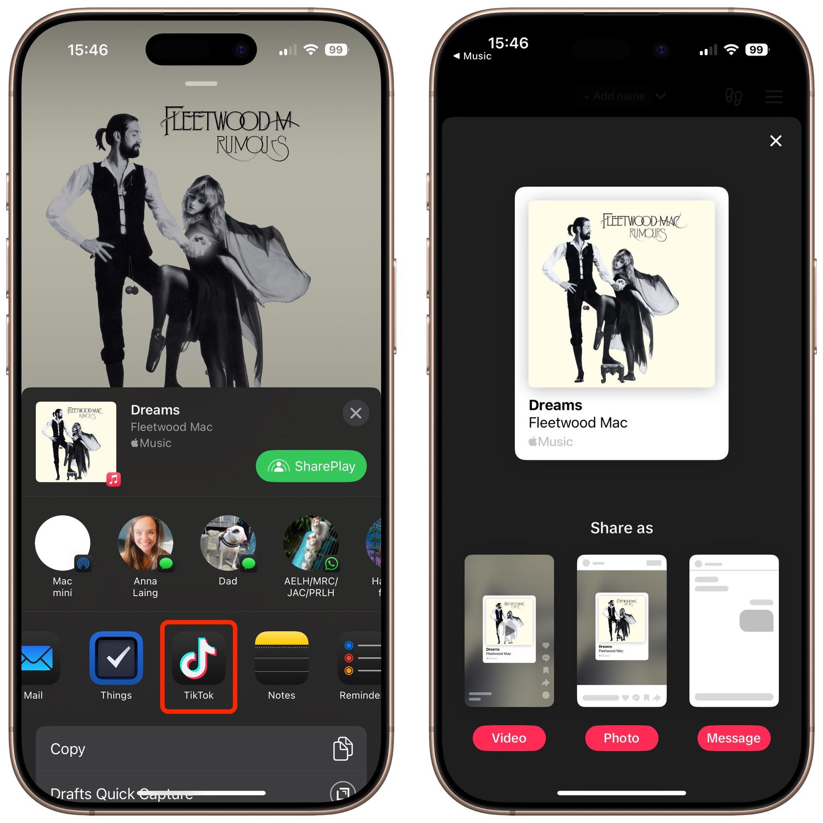 Share an Apple Music Song to TikTok - MacRumors