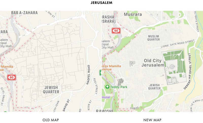 Updated Apple Maps Design Expanding to Israel, Palestine and Saudi ...