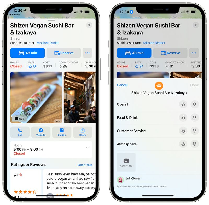 Apple Expands Native Maps Rating and Review Feature to the U.S. - MacRumors