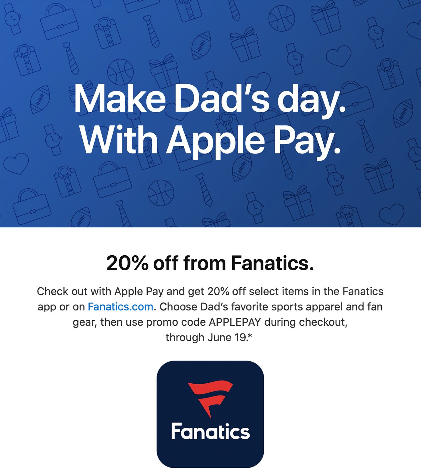 Apple Pay Promo Offers 20% Off At Fanatics - MacRumors