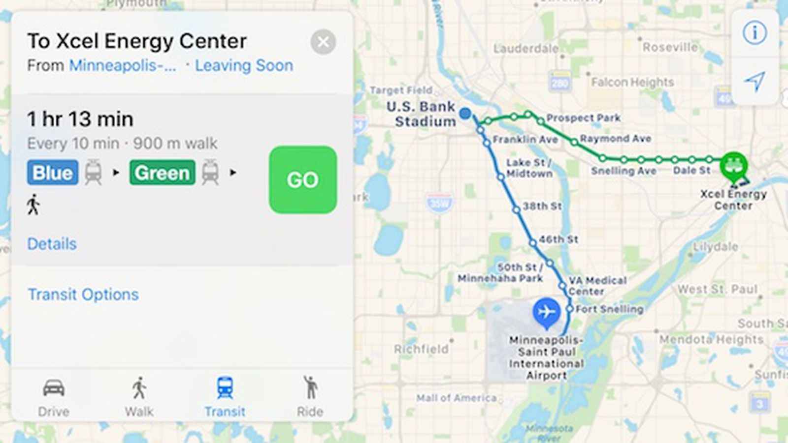 Apple Maps Now Supports Transit in Minneapolis–Saint Paul - MacRumors