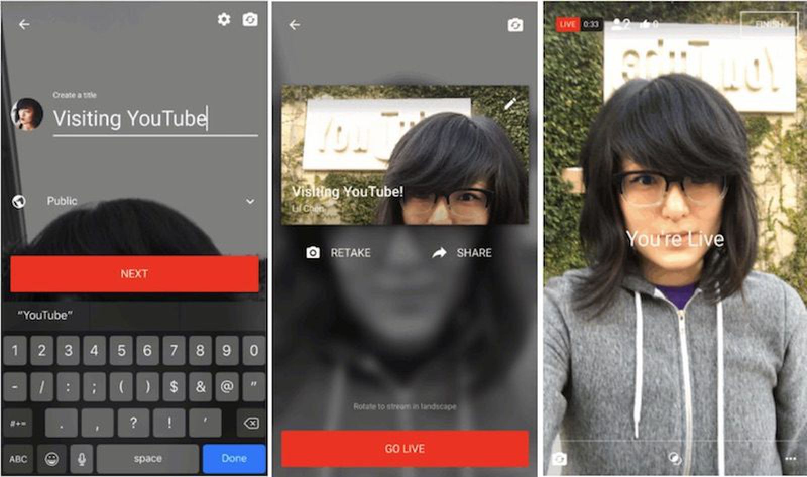YouTube Launches Live Mobile Streaming for Creators With 10K ...