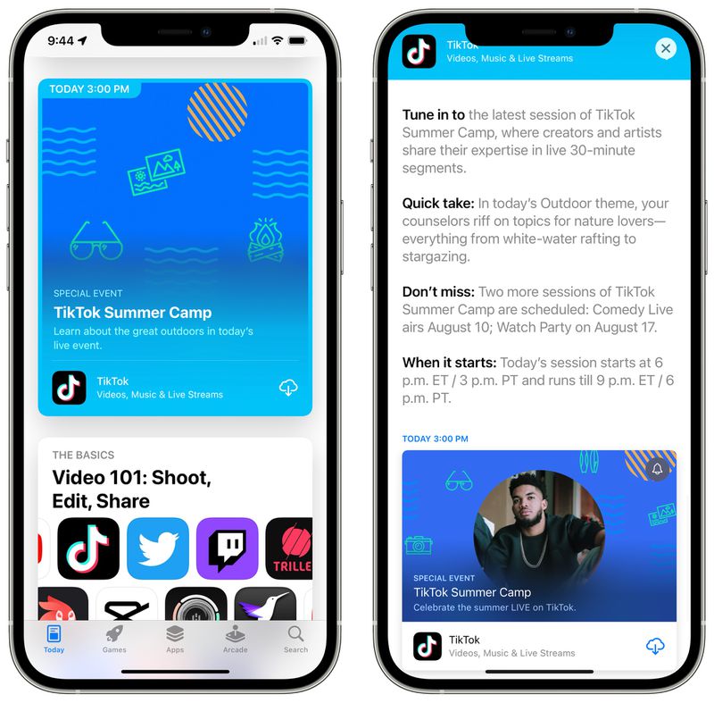 Apple Starts Highlighting App Store Events in iOS 15 - MacRumors