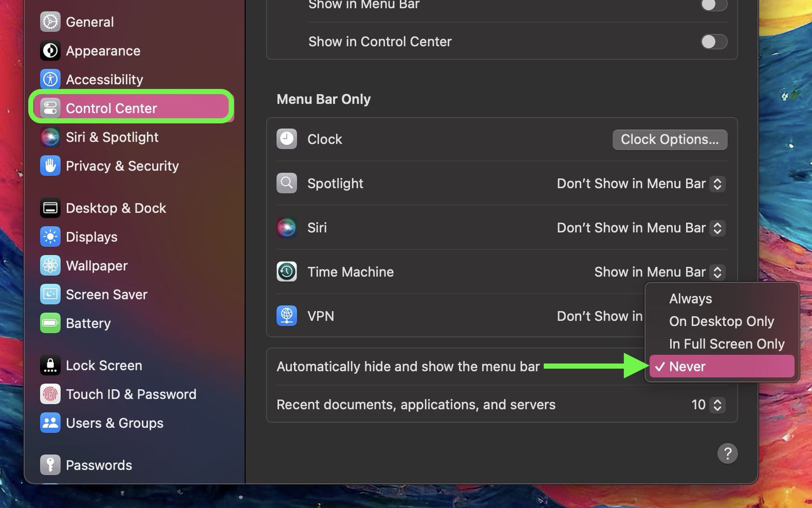 Make Your Mac's Menu Bar Stay Visible in Full Screen Mode - MacRumors