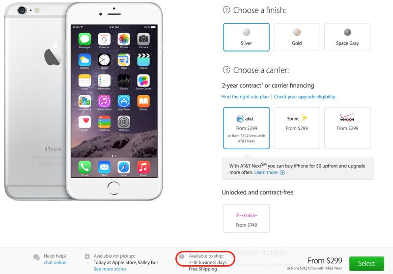 iPhone 6 Plus Shipping Times Improve Slightly, Now 7 to 10 Days for ...