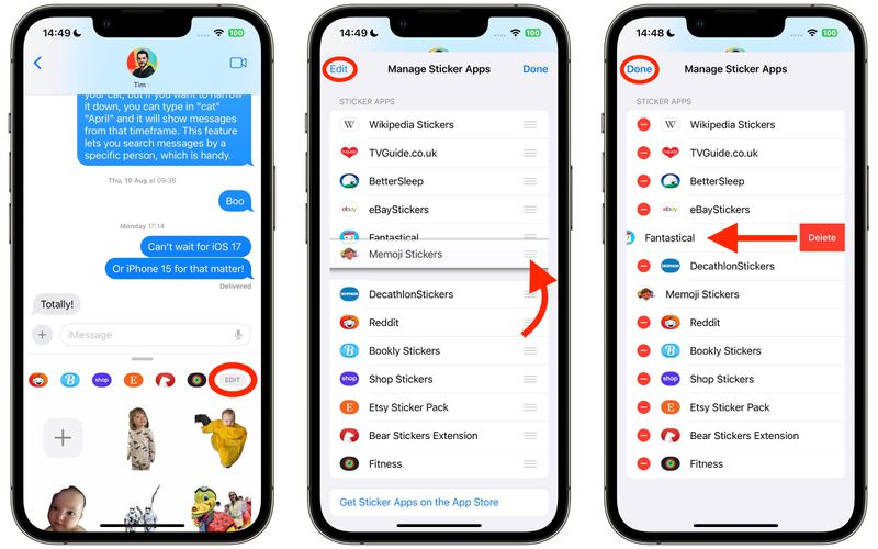 iOS 17: How to Access and Manage Sticker Apps in Messages - MacRumors