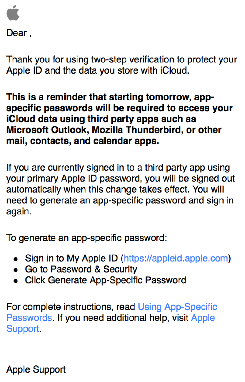 Apple Begins Reminding Two-Factor Authentication Users About App-Specific Passwords - MacRumors