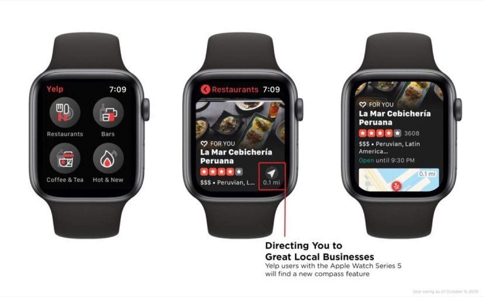Yelp App Updated to Include Compass Support on Apple Watch Series 5 - MacRumors