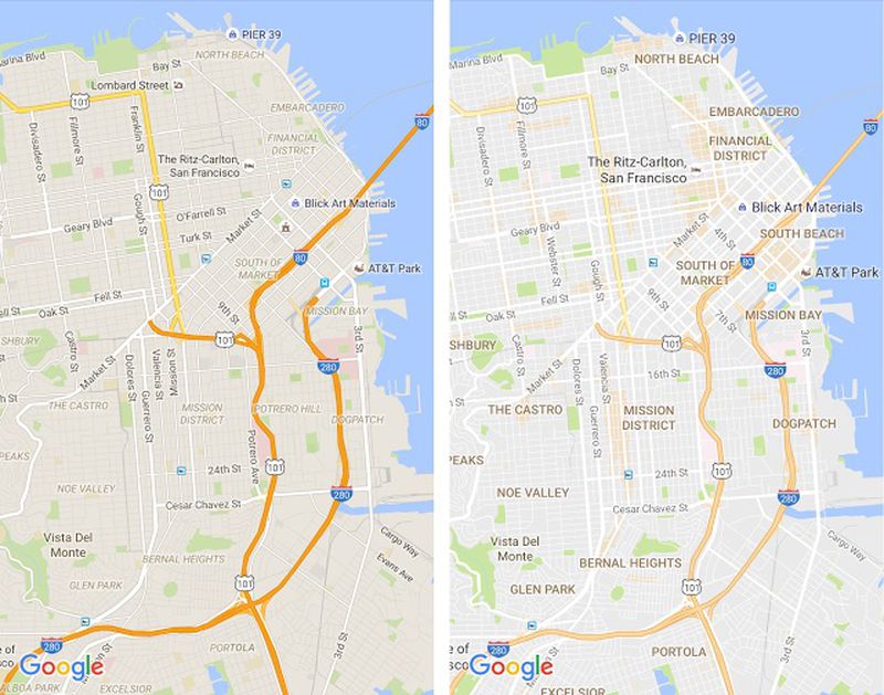 Google Maps Gets Cleaner Look and Orange 'Areas of Interest' Hotspots ...