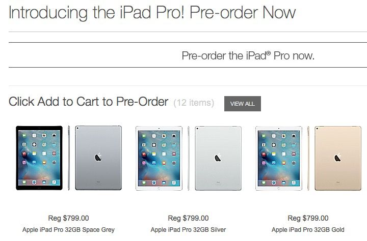Staples Debuts iPad Pro Pre-Orders With November 25 Launch Date - MacRumors