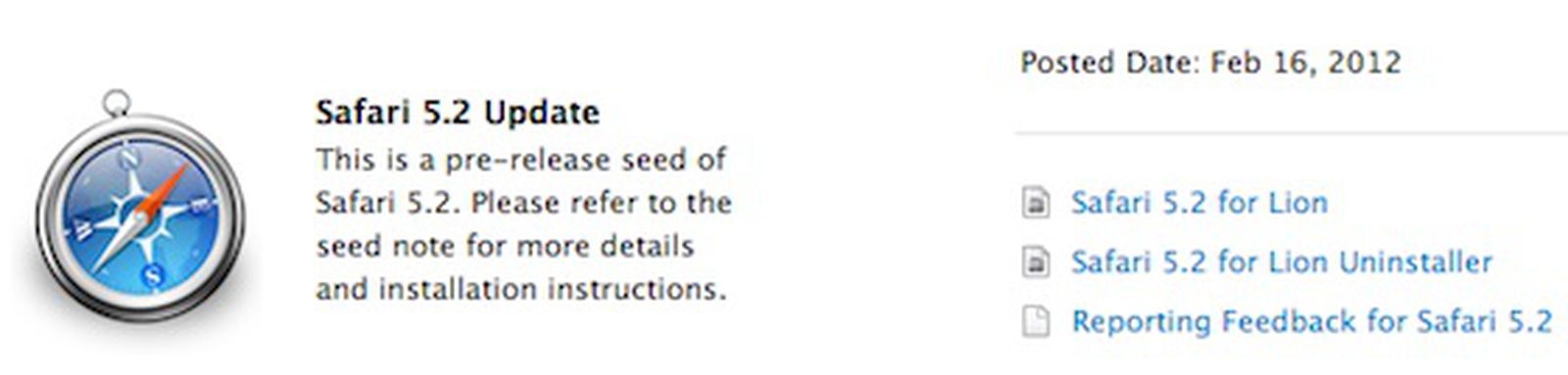 Apple Seeds Safari 5.2 for OS X Lion to Developers - MacRumors