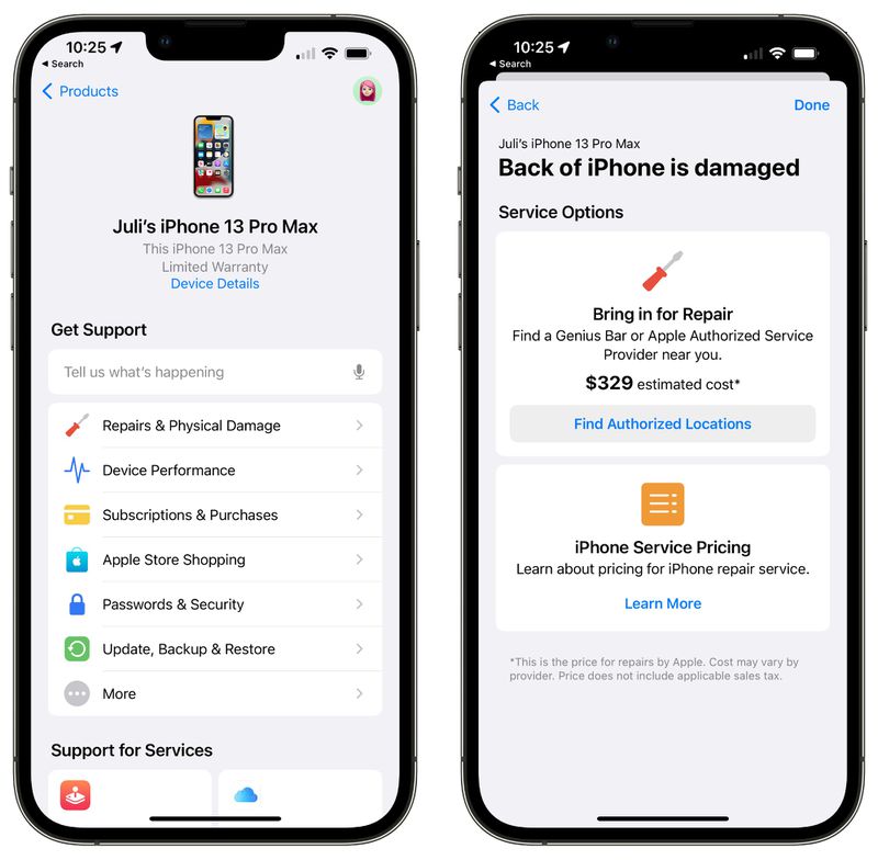 Apple Updates Support App With Repair Cost Estimates in Some Locations ...