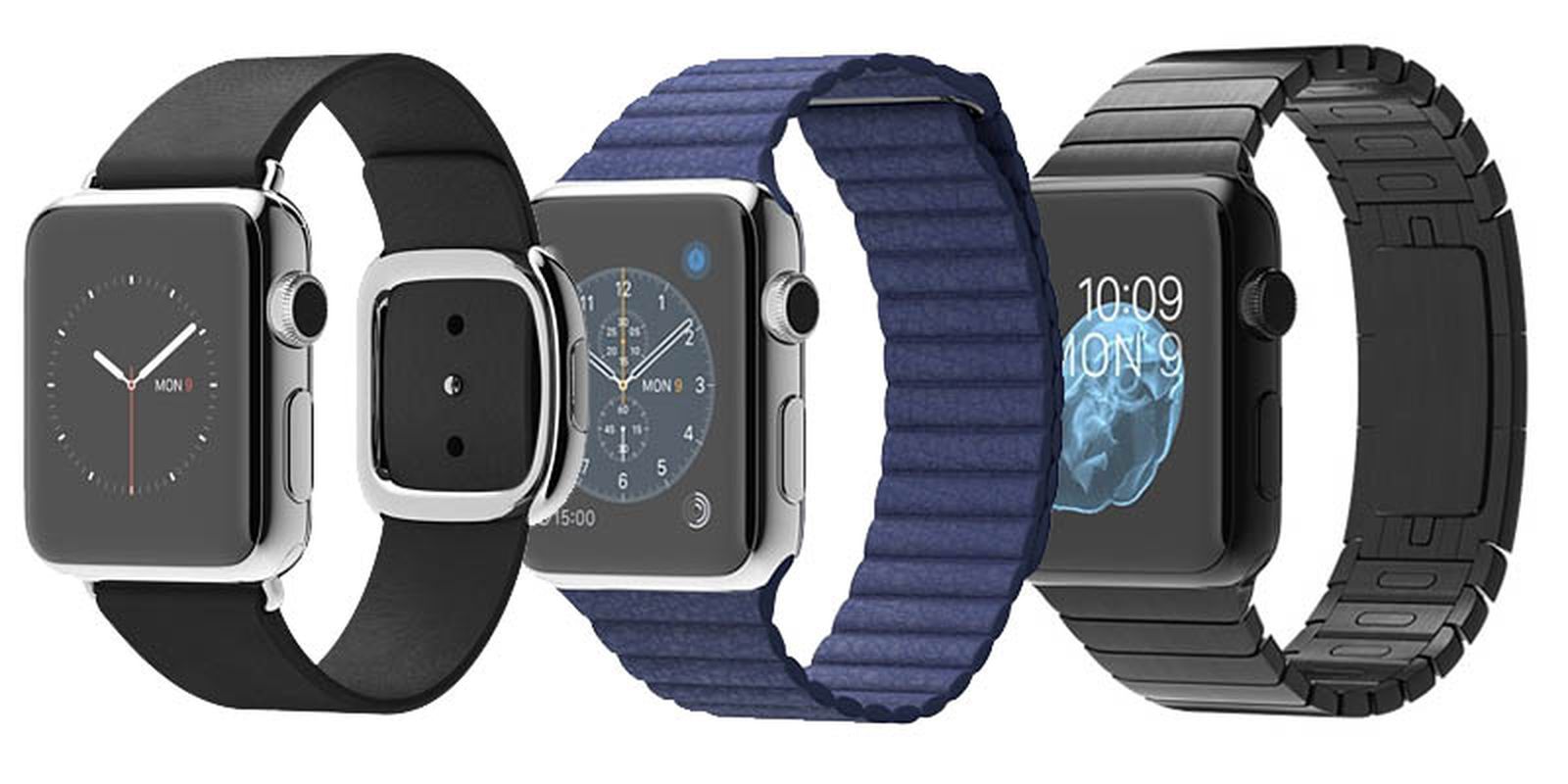 First Wave of Space Black, Leather Loop and Modern Buckle Apple Watch ...