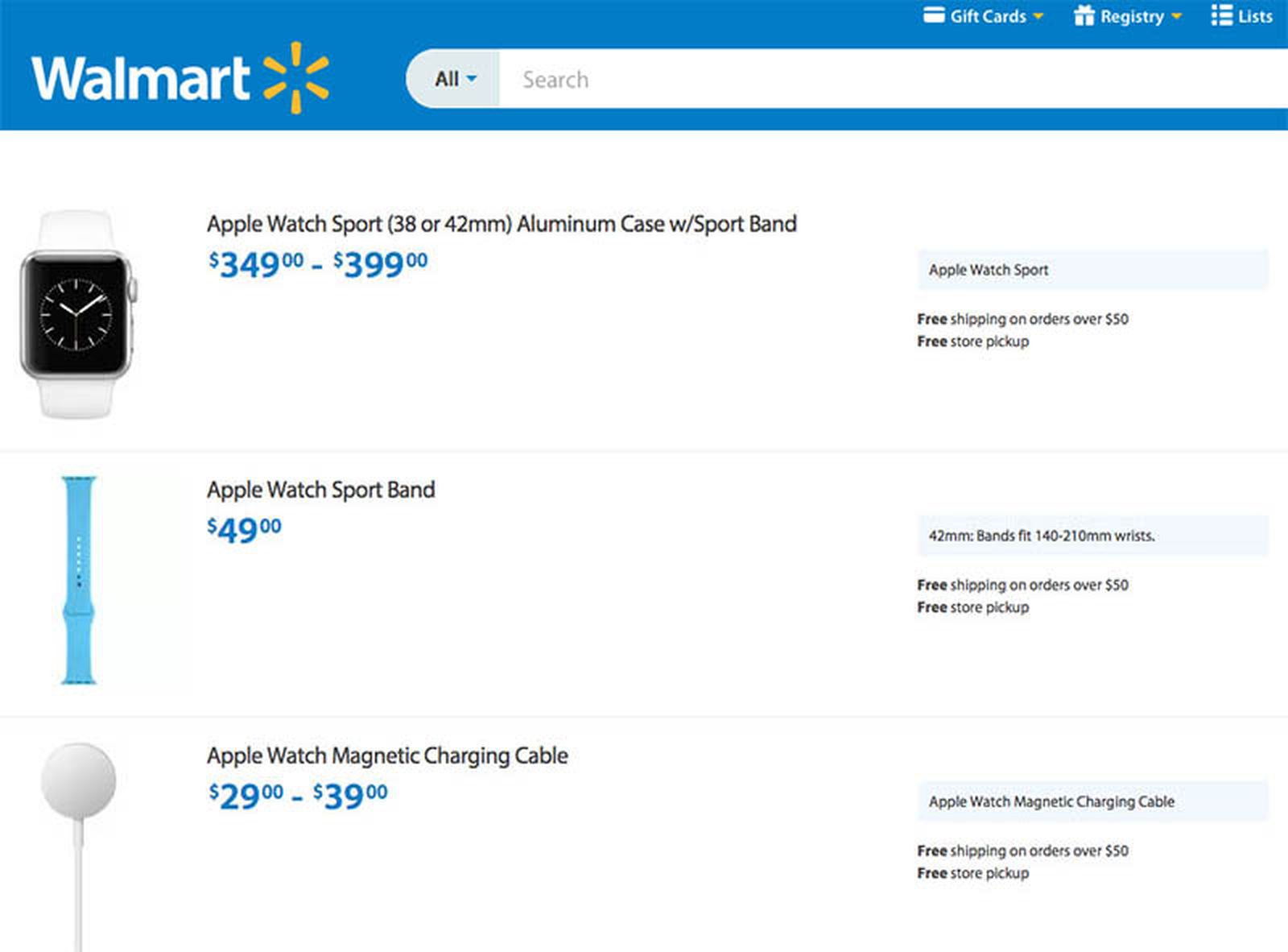 Apple Watch Sport and Accessories Now Available at Walmart - MacRumors