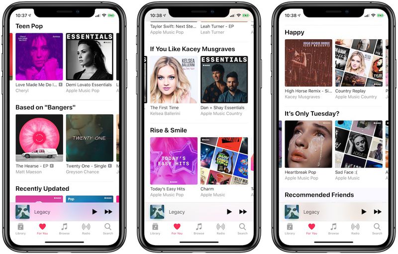 Apple Music Updates 'For You' With New Layout Featuring More Frequent ...