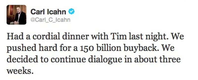 Carl Icahn Pushed for $150 Billion Stock Buyback at Dinner with Apple ...