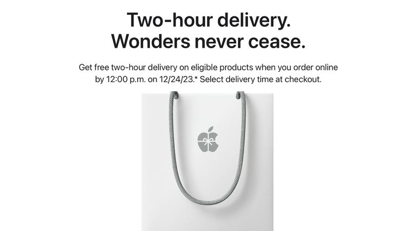Apple Offering Free Two-Hour Delivery for Last-Minute Gifts - MacRumors