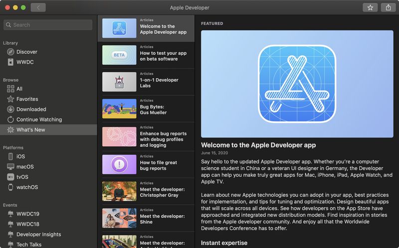 Apple Brings Apple Developer App to Mac Ahead of WWDC - MacRumors