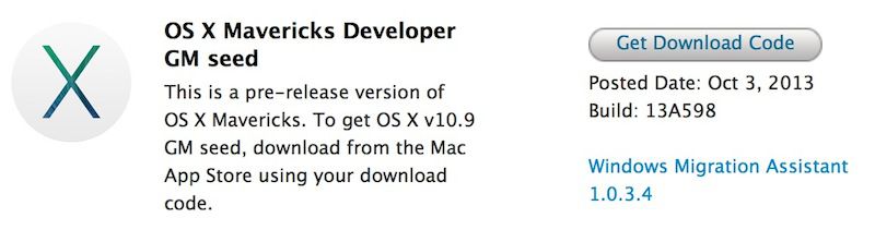 OS X Mavericks Released for All Mac Developers as Golden Master Seed ...