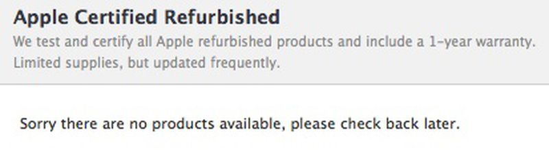 Apple's Online Refurb Store Outage Reaches Third Day [Updated] - MacRumors