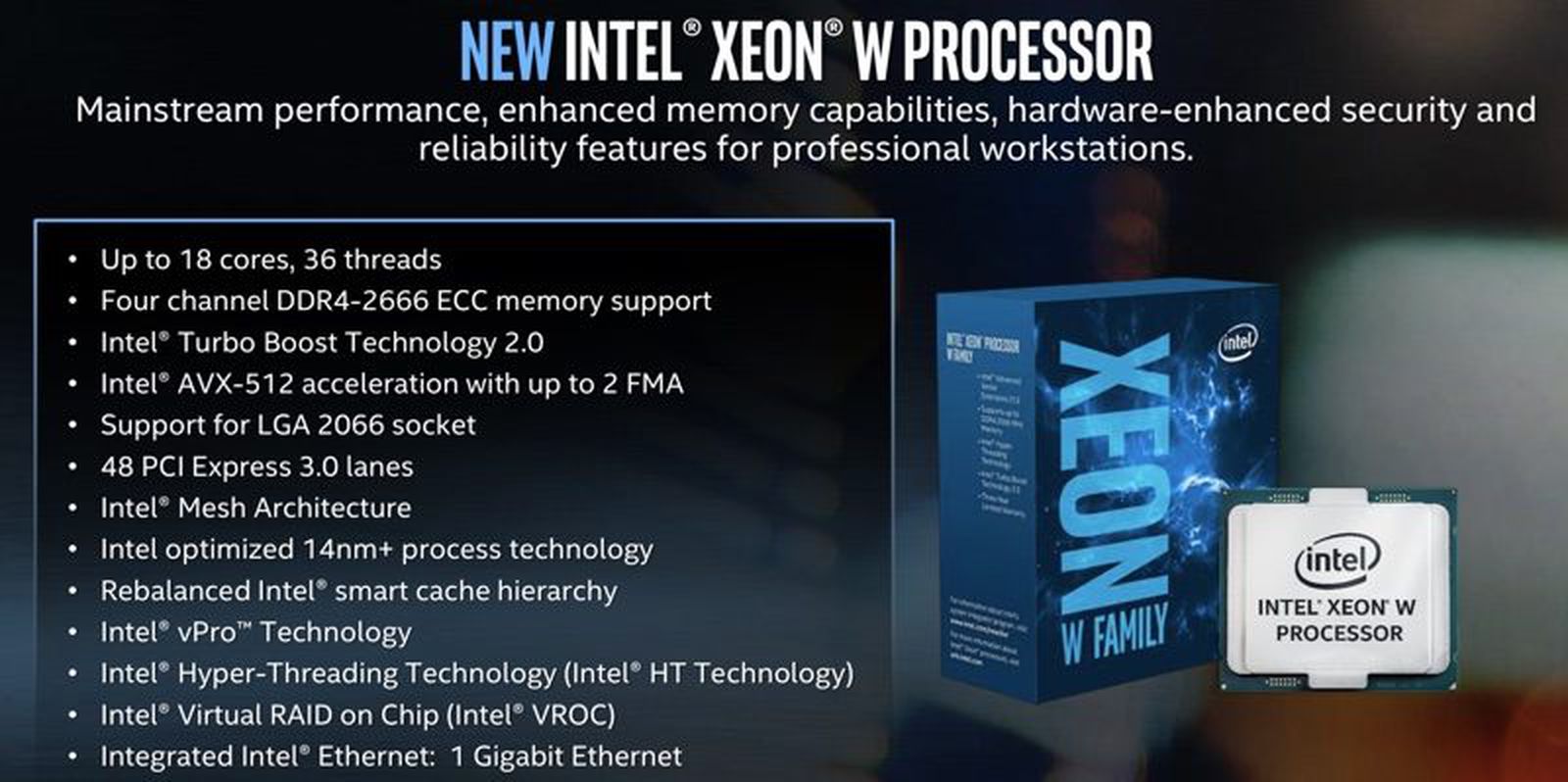 Intel Debuts New Xeon-W Chips Possibly Destined for iMac Pro - MacRumors