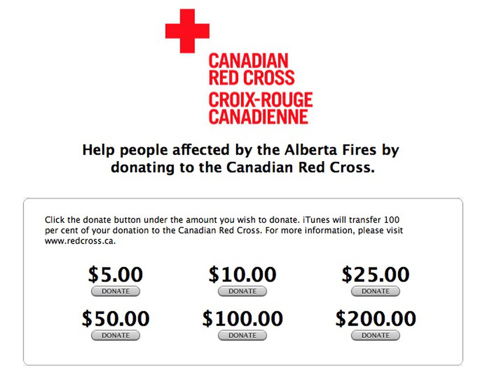 Apple Accepting Red Cross Donations for Alberta Fires Relief - MacRumors