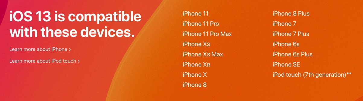 Rumor Claims iOS 14 to Support All the Same iPhones as iOS 13 - MacRumors