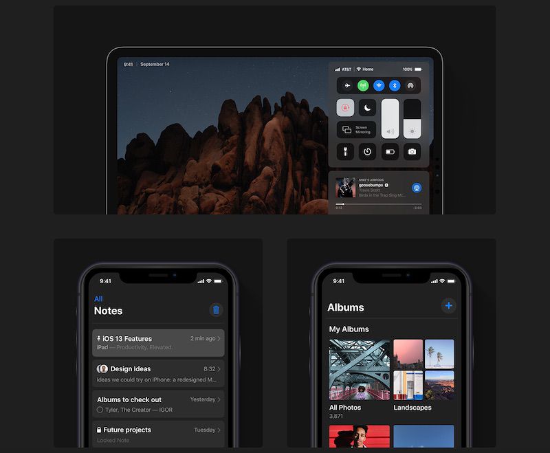 iOS 13 Concept Envisions Dark Mode, New Volume Indicator, iPad as ...
