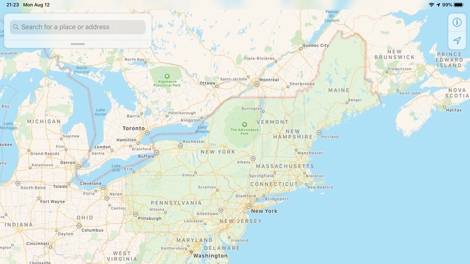 Google Map Northeast Us