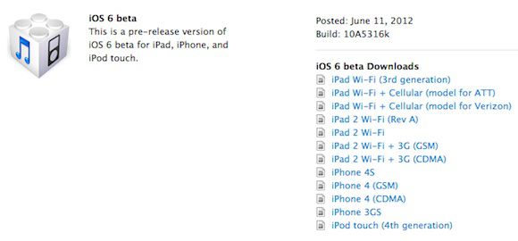 iOS 6 Beta for Developers Now Available - MacRumors