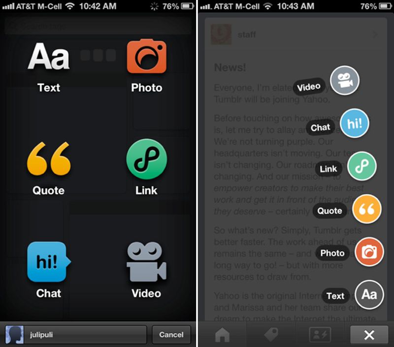 Tumblr Acquired by Yahoo, iOS App Gets Redesigned User Interface ...