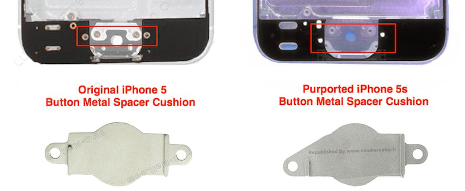 iPhone 5S Changes Highlighted in New Rear Shell Comparison Photos ...
