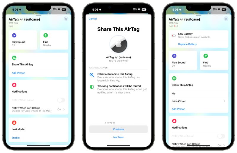 iOS 17 Lets You Share AirTags With Others - MacRumors