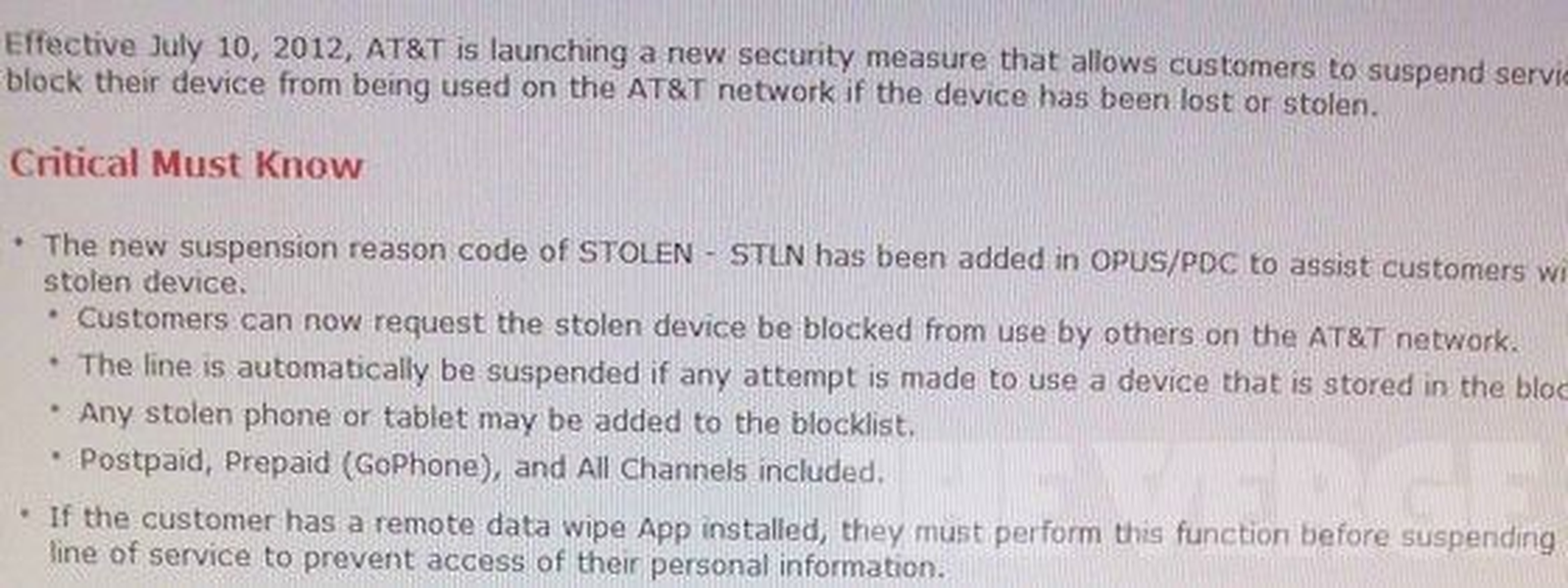 AT&T Unveiling New Blocking Service for Stolen Phones Next Week - MacRumors