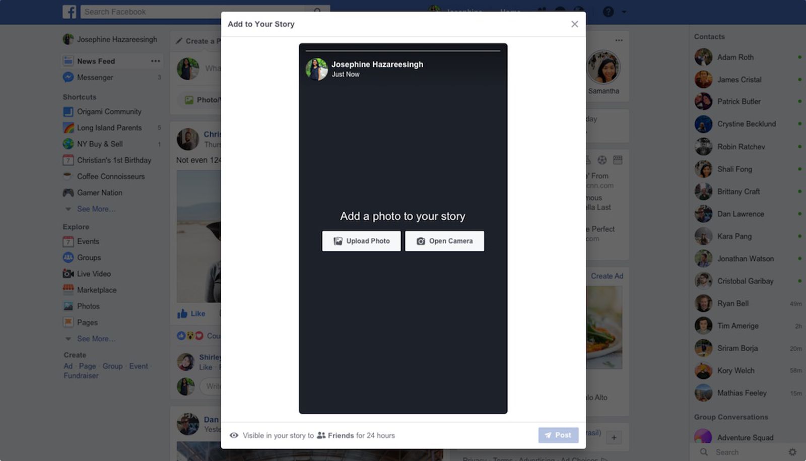 Facebook Doubling Down on Stories Format By Testing Ability to Post ...