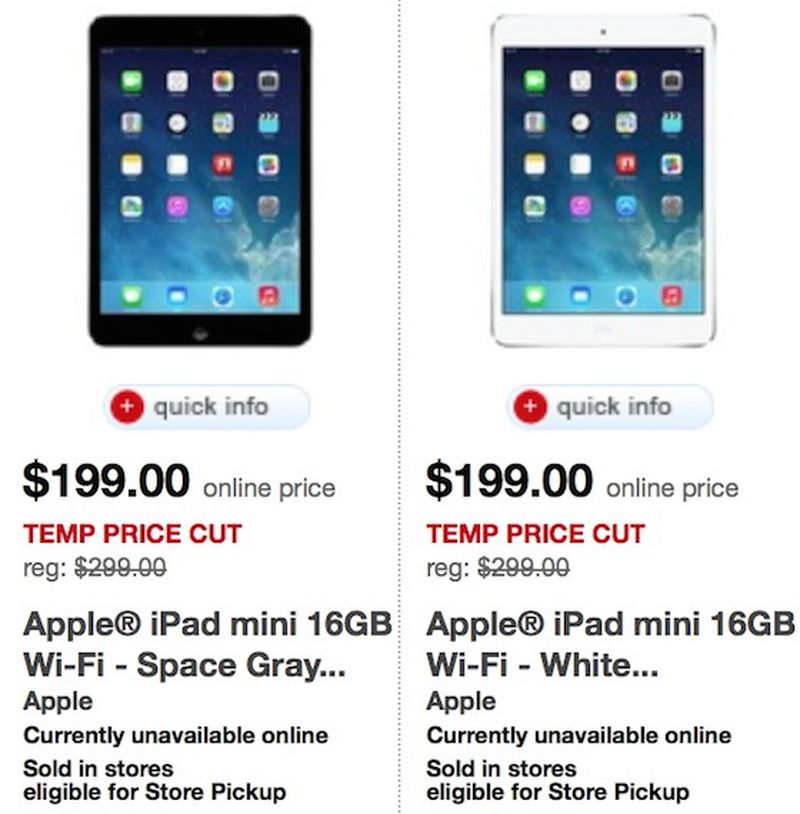 Target Offering Non-Retina Wi-Fi iPad Mini for $199 In-Store for Father ...