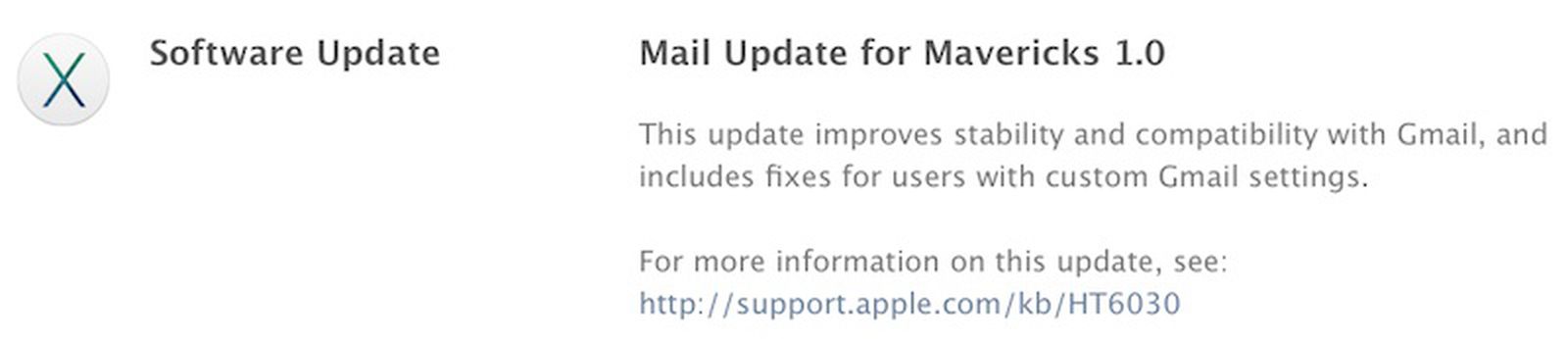 Apple Releases Mail Update for Mavericks to Address Gmail Issues ...