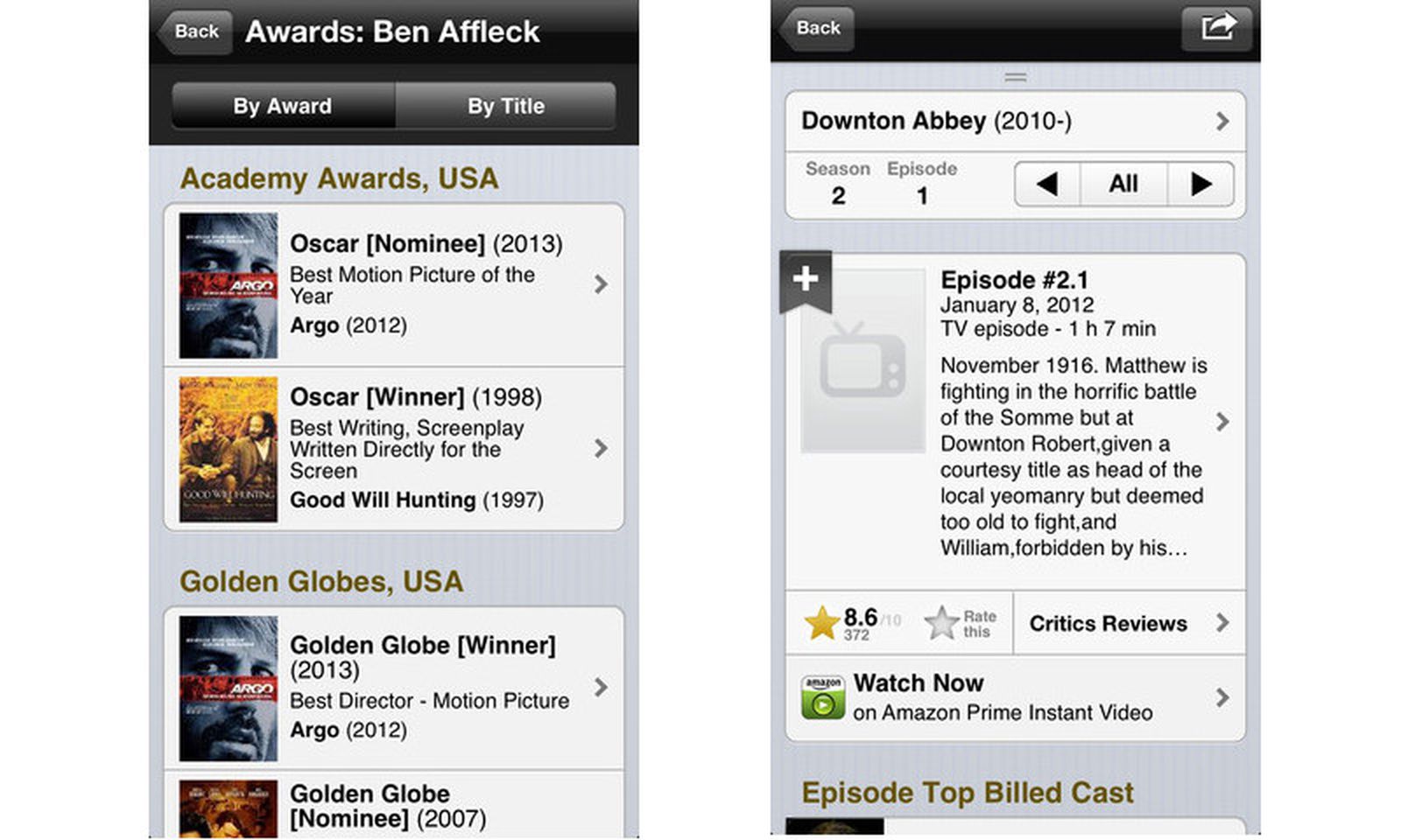 IMDb Updates App with Oscar Section and Amazon Instant Video Links ...