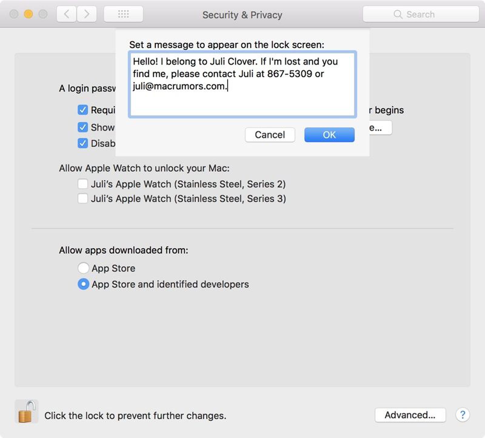 How to Set a Custom Lock Screen Message on Your Mac in Case It's Lost ...